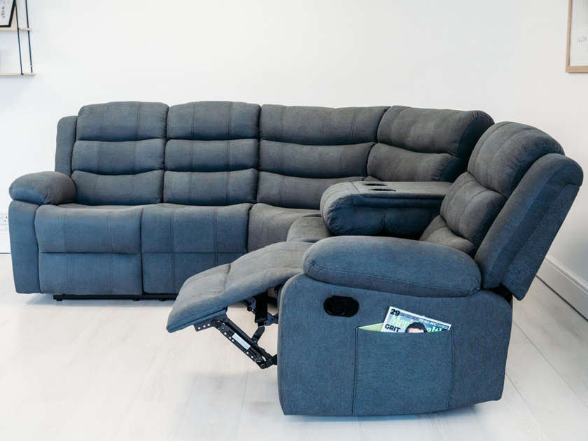 Sorrento Corner Recliner Sofa in Grey Fabric – SOFA HUB